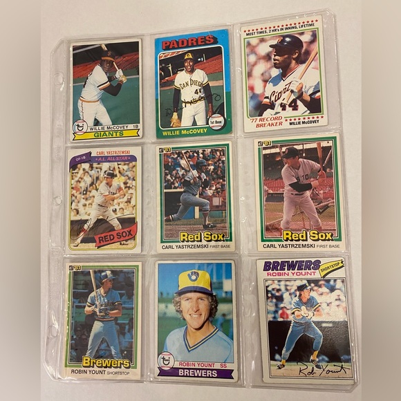 Toys | Vintage Set Of Nine Topps 7s 80s Mlb Collectible Trading Cards ...